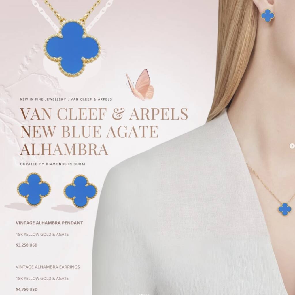 Van Cleef & Arpels Expands the Blue Agate Alhambra Collection - PurseBop
