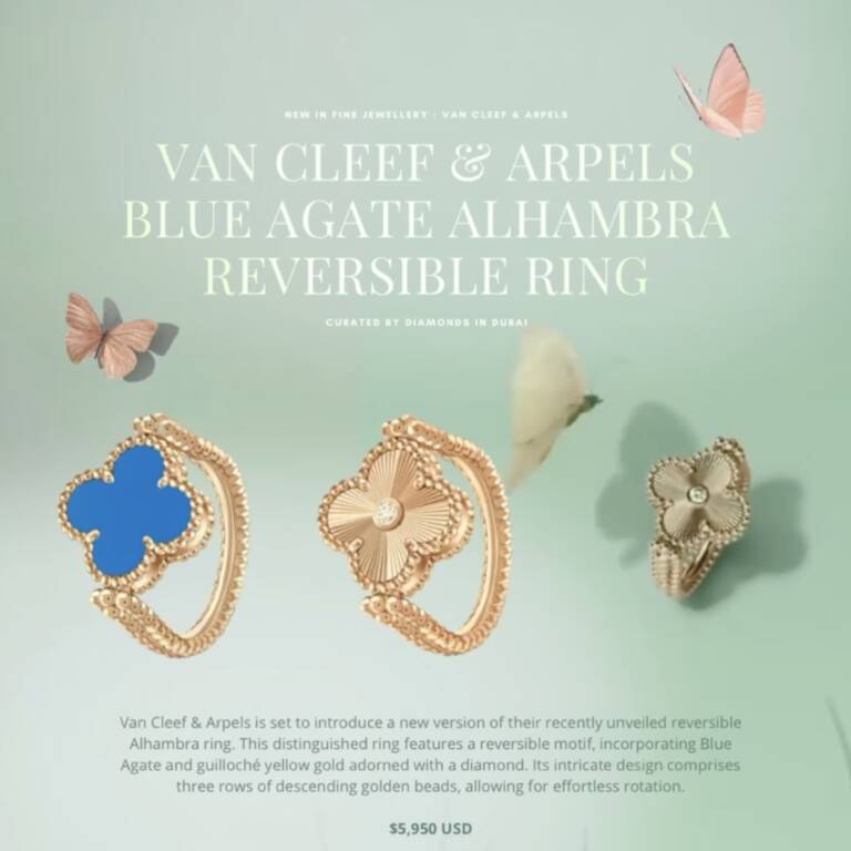 Van Cleef & Arpels Expands the Blue Agate Alhambra Collection - PurseBop